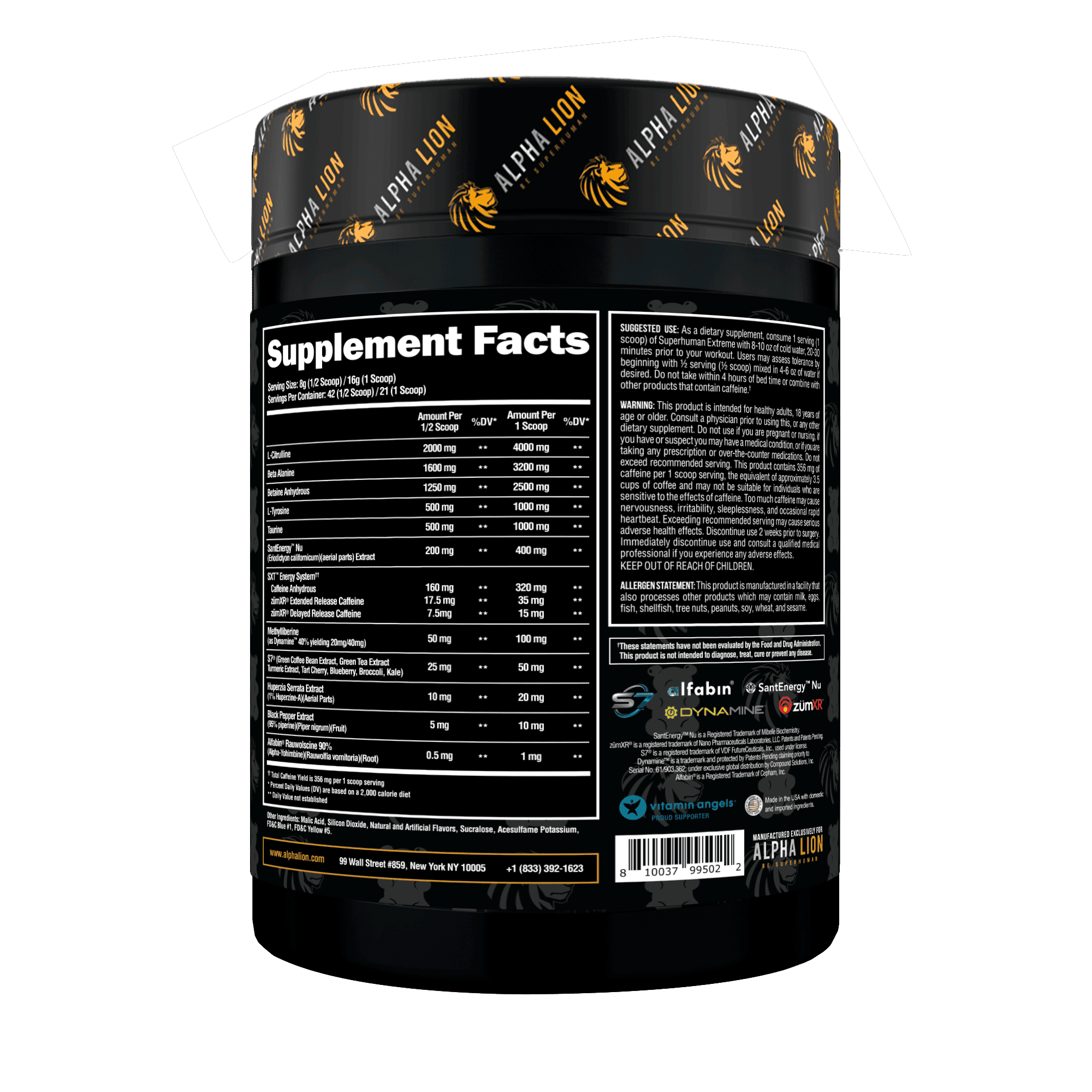 SUPERHUMAN® EXTREME - Extreme Energy Pre-Workout Formula – Alpha Lion